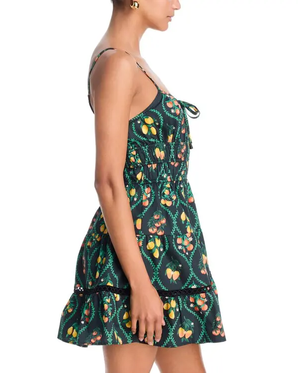 Aqua Lemon Flower Mini Dress