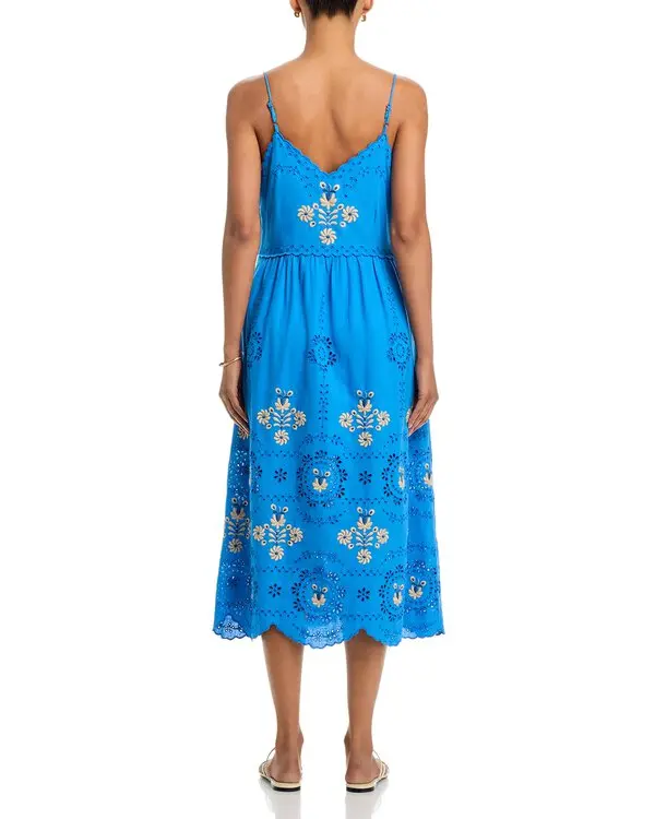 Sea Catharina Embroidered Linen-cotton Slip Dress