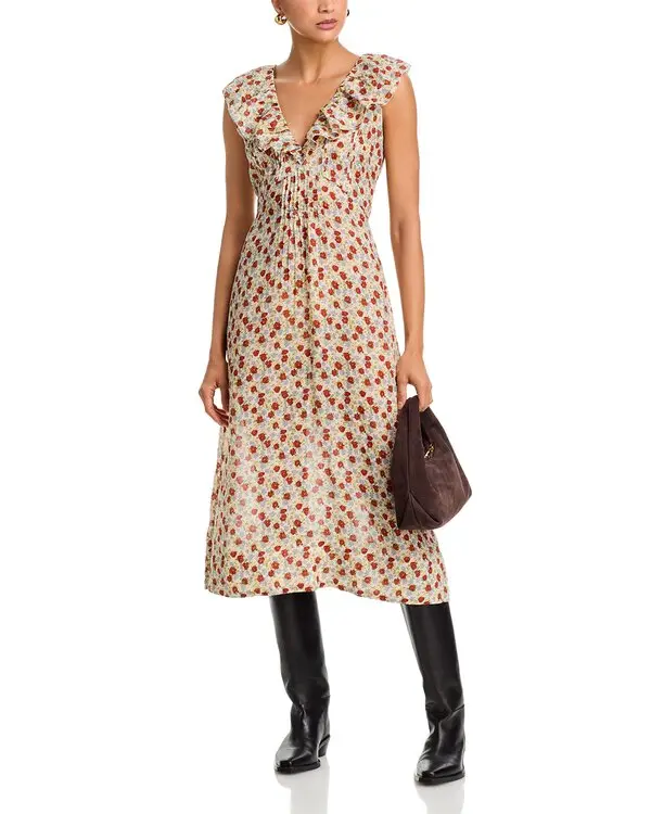 Sea Viera Ruffled Floral Midi Dress