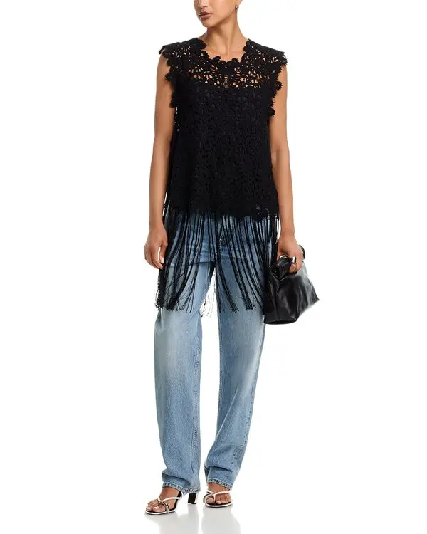 Sea Alina Halter Top With Fringe Detail