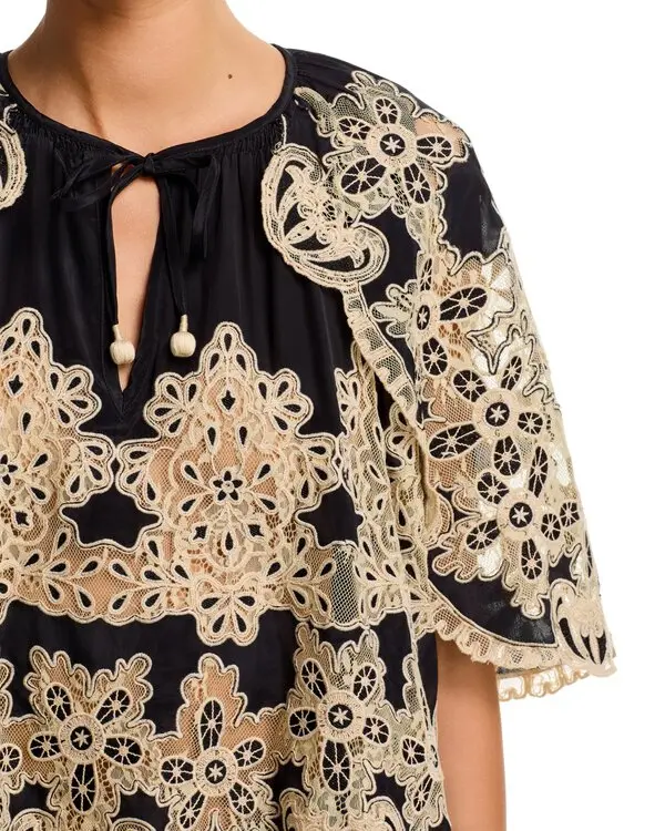 Sea Gracelyn Embroidered Cape Top
