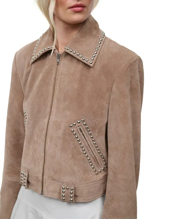 Staud Embellished Suede Jacket