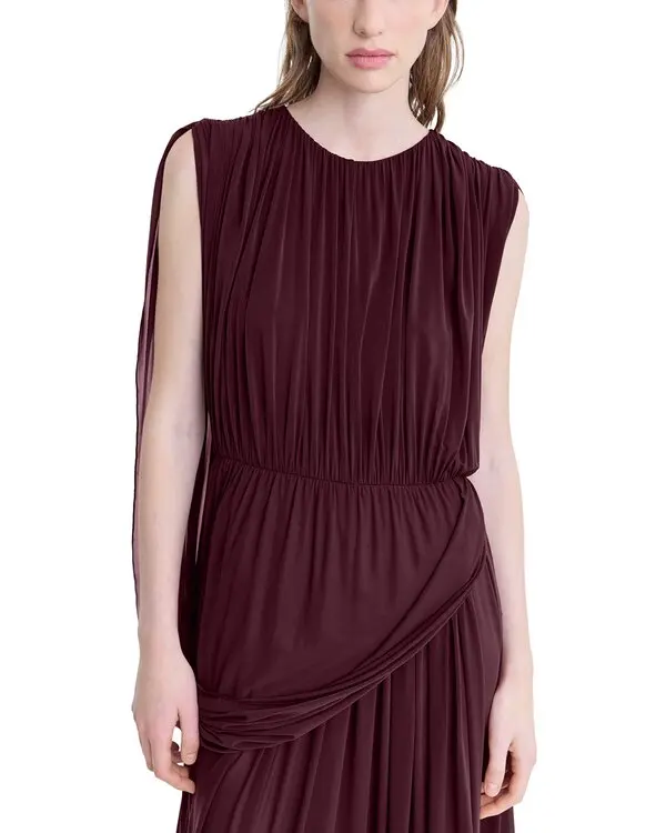 FFORME Kahlo Asymmetric Draped Loop Jersey Maxi Dress - Bordeaux