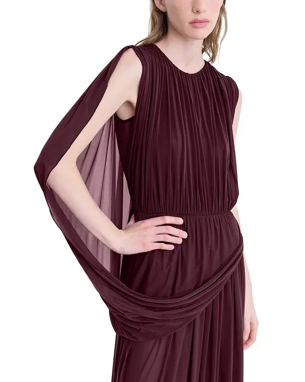 FFORME Kahlo Asymmetric Draped Loop Jersey Maxi Dress - Bordeaux