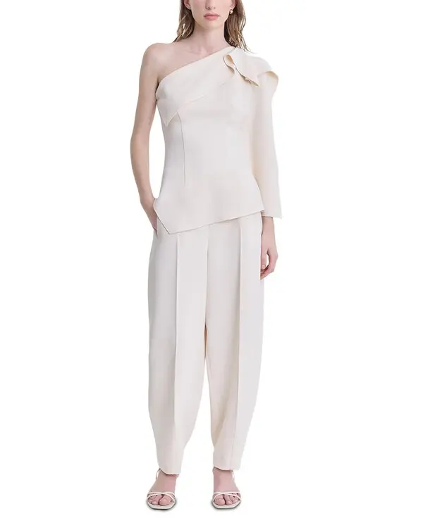 FFORME Lavinia Asymmetric One Shoulder Top - Cream