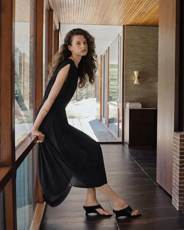 FFORME Leonora Draped Jersey Dress - Black