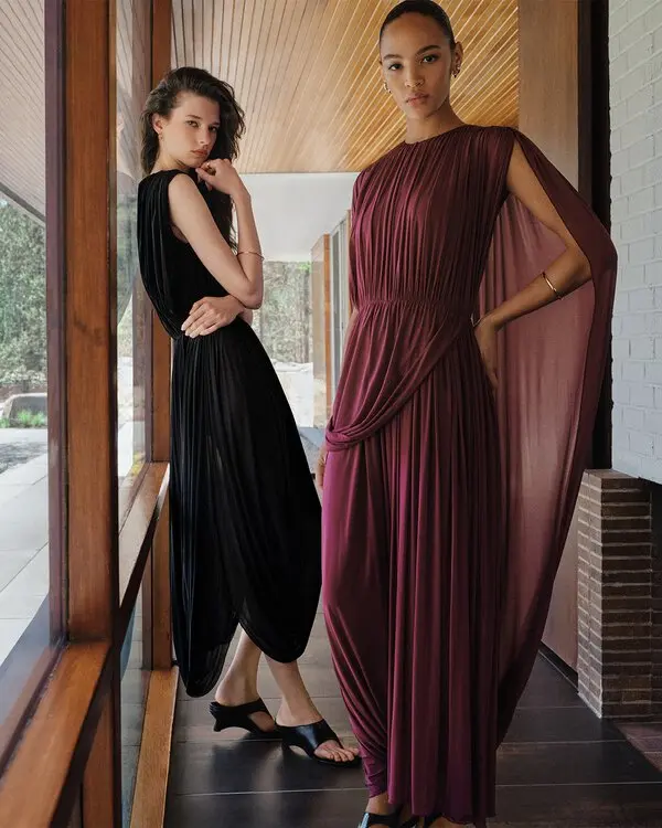 FFORME Leonora Draped Jersey Dress - Black