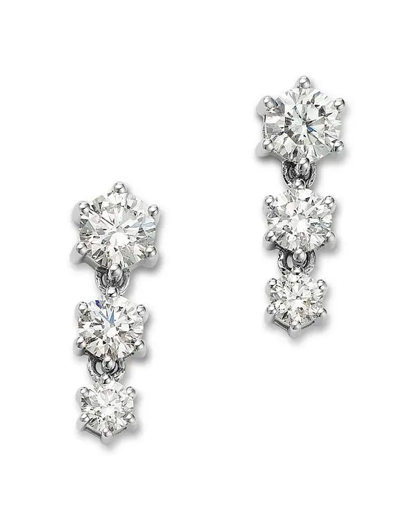 Bloomingdale'S Certified Diamond Graduated Drop Earrings In 14k 1.0 Tcw - White Gold