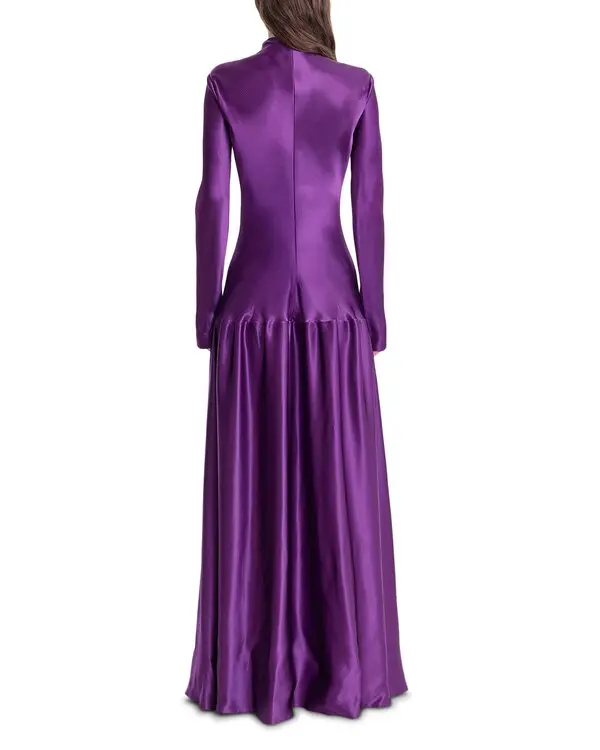 FFORME Mila Bias Cut Long Sleeve Maxi Dress - Violet