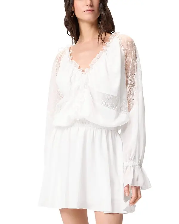 Pinko Aggie Crepe De Chine Dress - White