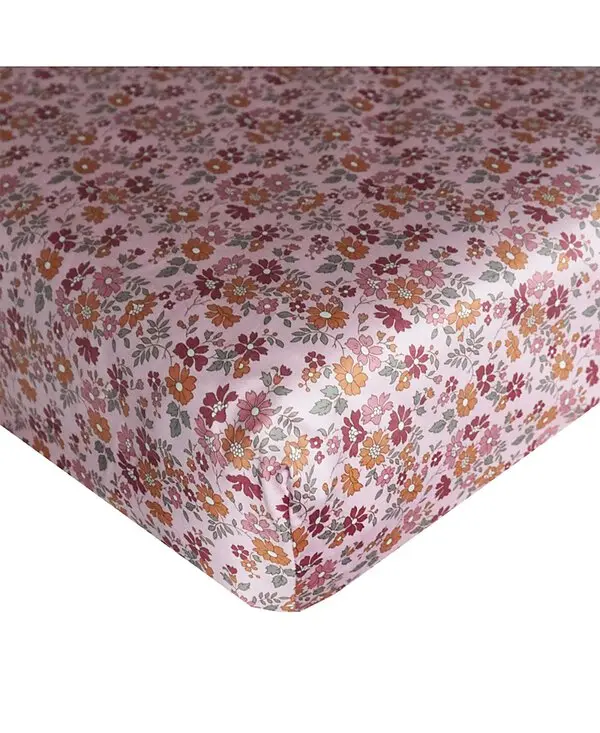 COCO & WOLF Liberty Fabric Fitted Sheet, Twin - Capel Floret