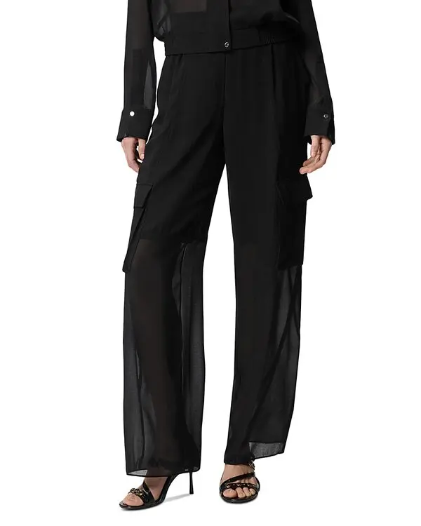 Pinko Casteggio Georgette Cargo Pants - Black