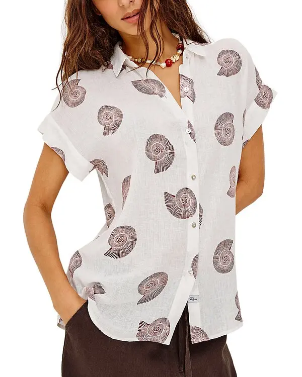 Rails Farrah Linen Blend Shell Print Shirt