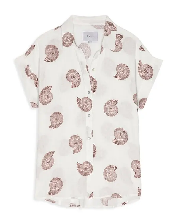 Rails Farrah Linen Blend Shell Print Shirt