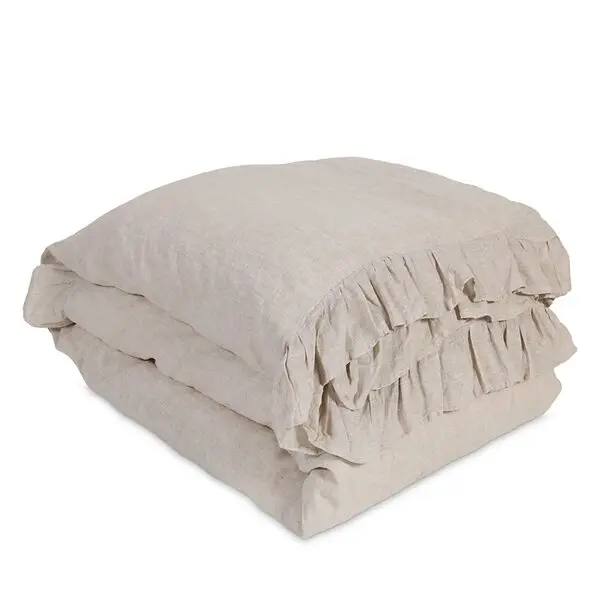 POM POM AT HOME Charlie Ruffle Duvet Set, Twin/twin Xl - Flax