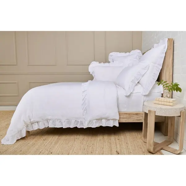 POM POM AT HOME Charlie Ruffle Duvet Set, Twin/twin Xl - White