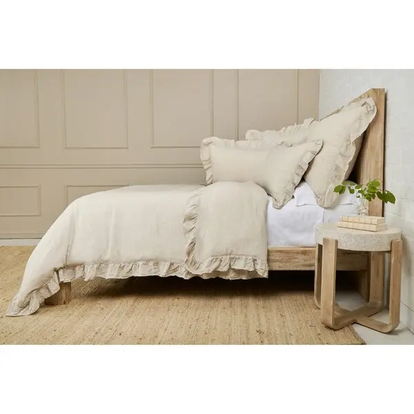 POM POM AT HOME Charlie Ruffle King Sham - Flax