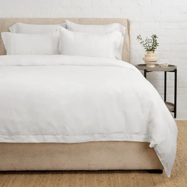 POM POM AT HOME Parker Linen Duvet Set, Queen - White