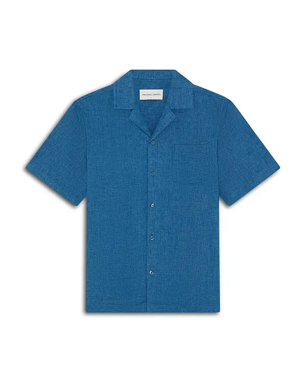 Frescobol Carioca Angelo Textured Linen Shirt - Teal
