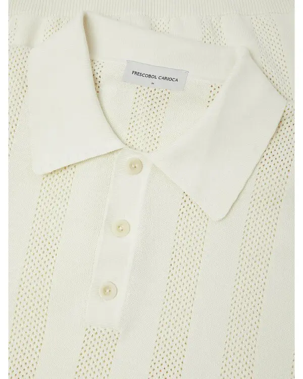 Frescobol Carioca Vidal Perforated Stripe Polo Shirt