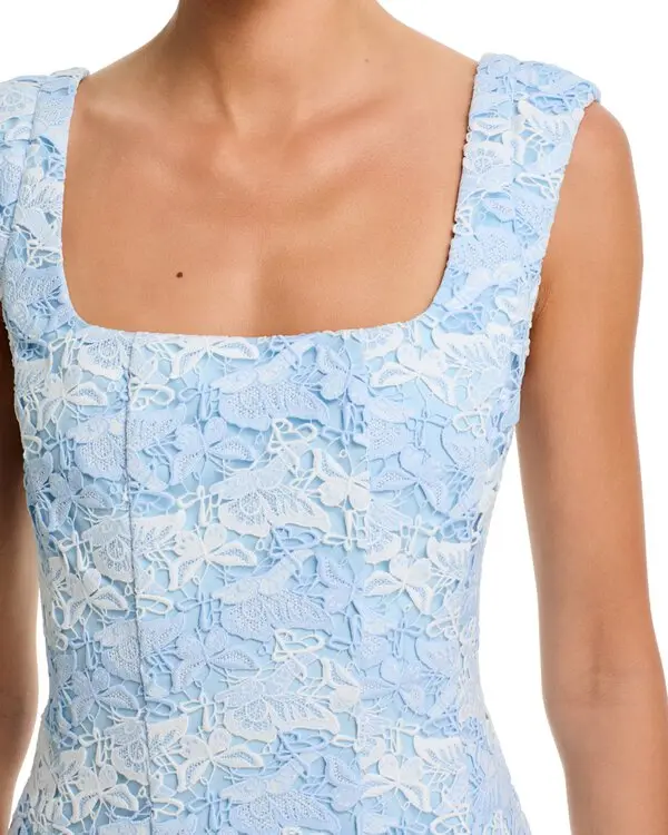 MILLY Meg Butterfly Lace Midi Dress