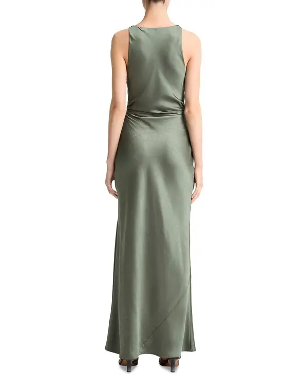 Vince Cowl Neck Twist Shoulder Maxi Dress