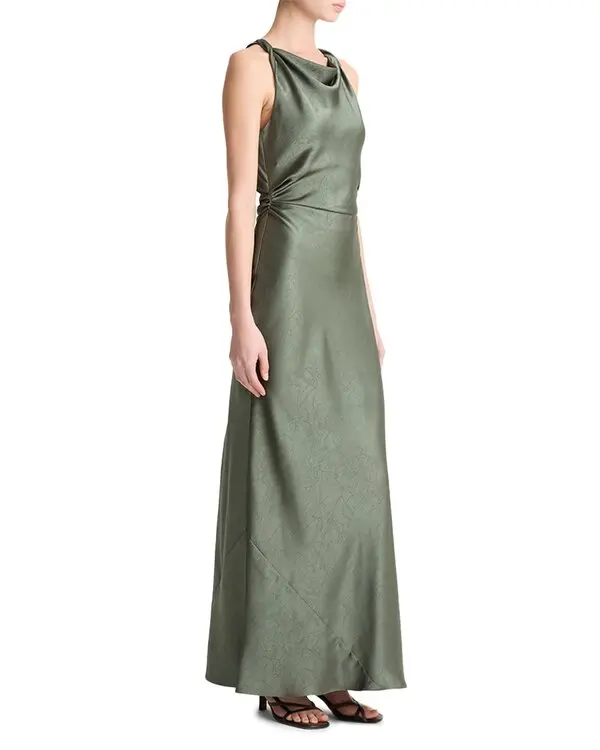 Vince Cowl Neck Twist Shoulder Maxi Dress