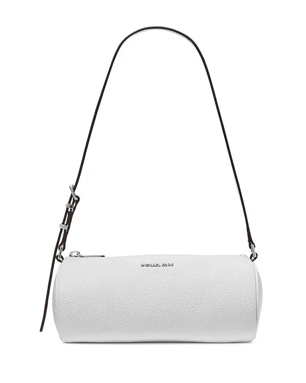 Michael Kors Barrel Leather Pochette - Optic White
