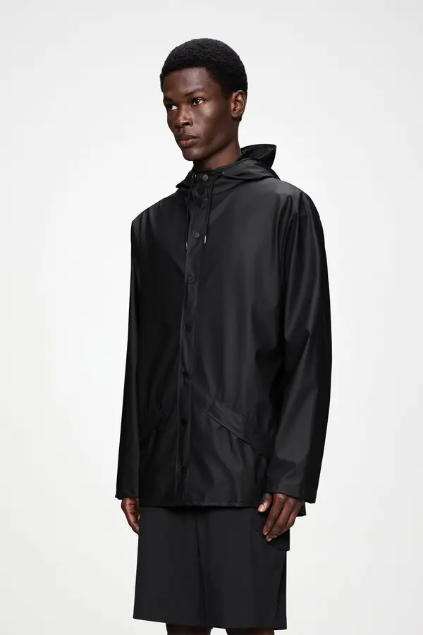 Rains Waterproof Pu Jacket - Black