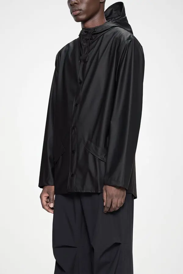 Rains Waterproof Pu Jacket - Black