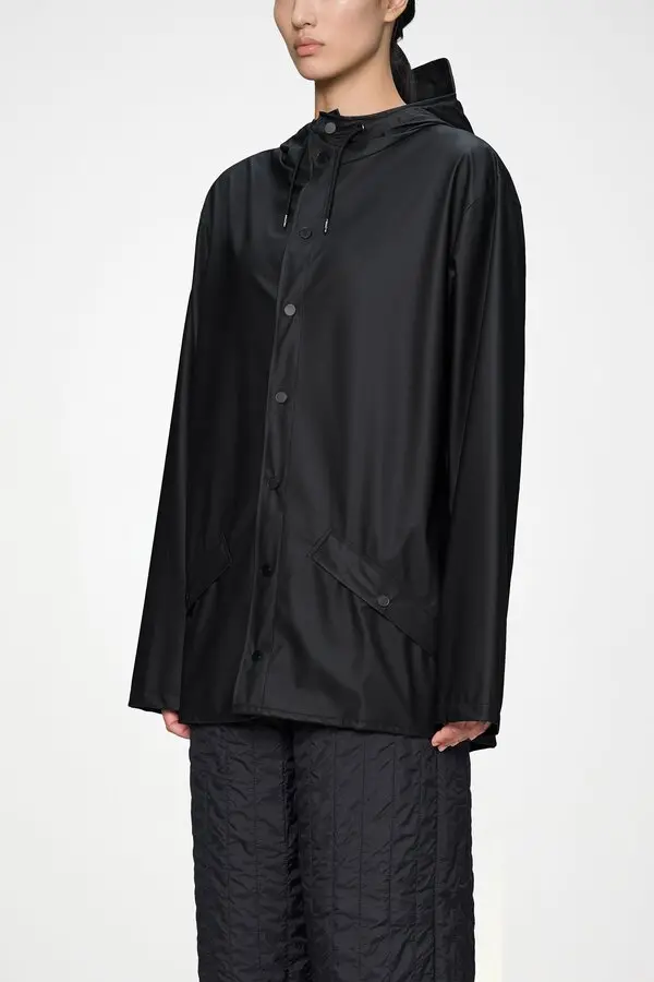 Rains Waterproof Pu Jacket - Black