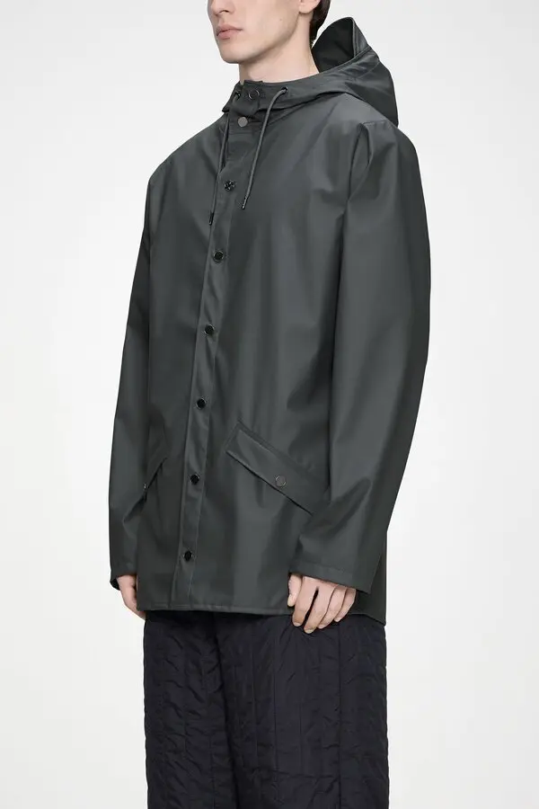 Rains Waterproof Pu Jacket - Grey