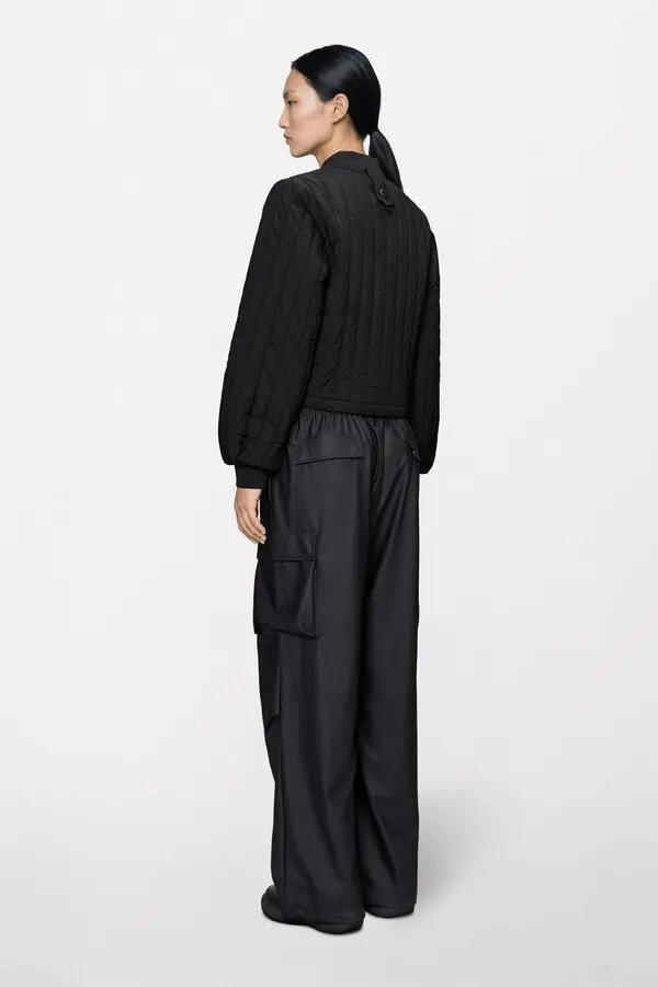 Rains Quilted Bomber Jacket - Black