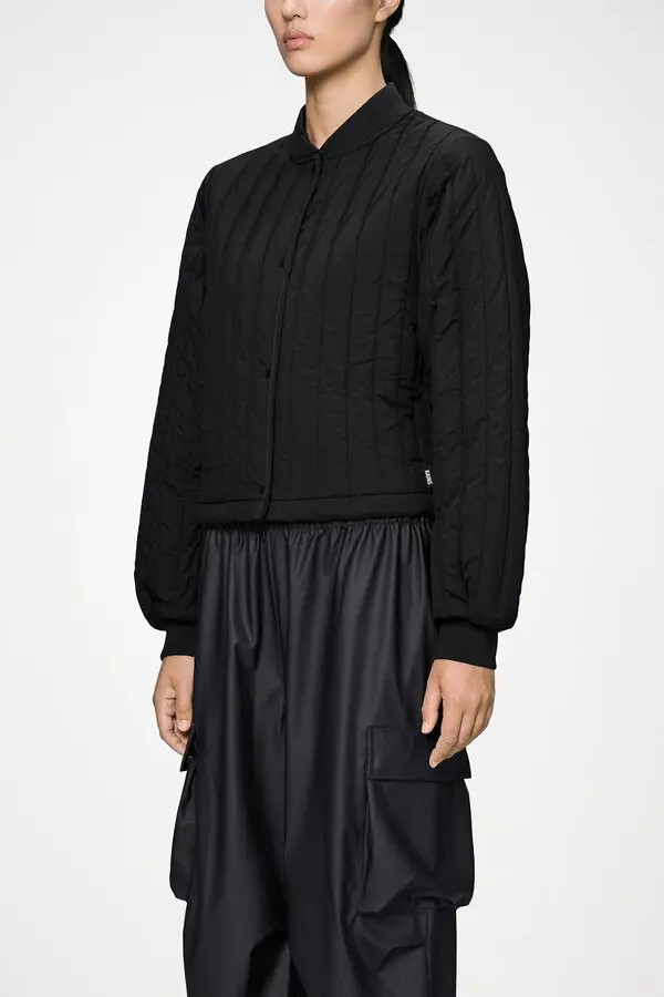 Rains Quilted Bomber Jacket - Black