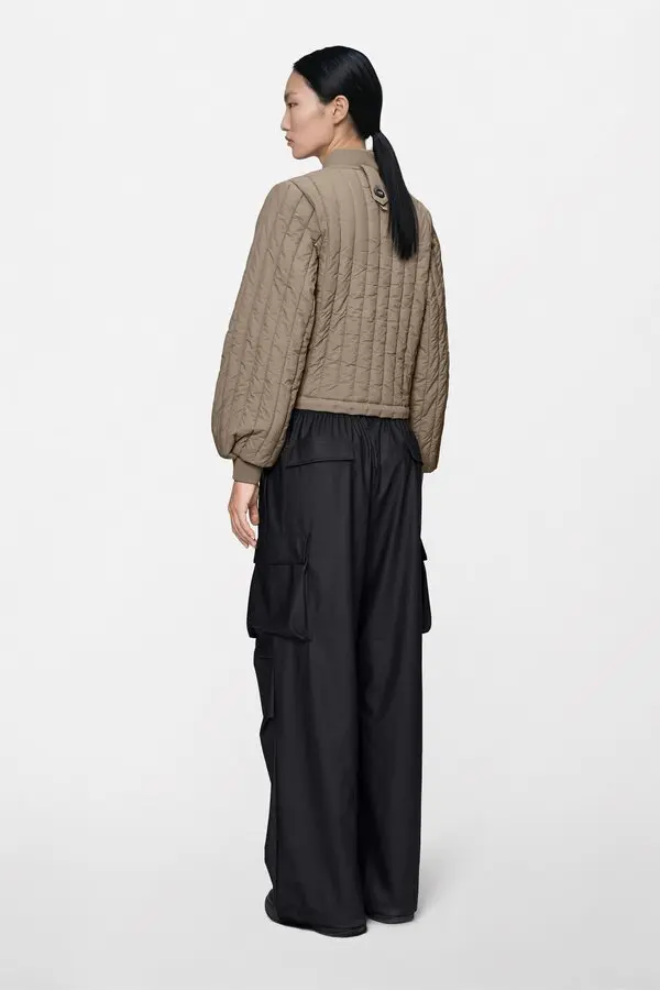 Rains Quilted Bomber Jacket - Cinder
