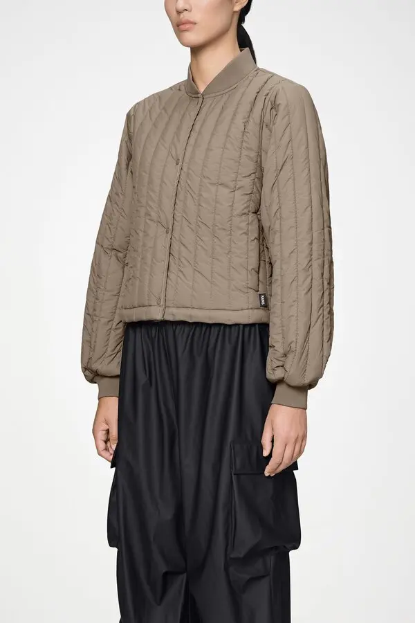 Rains Quilted Bomber Jacket - Cinder