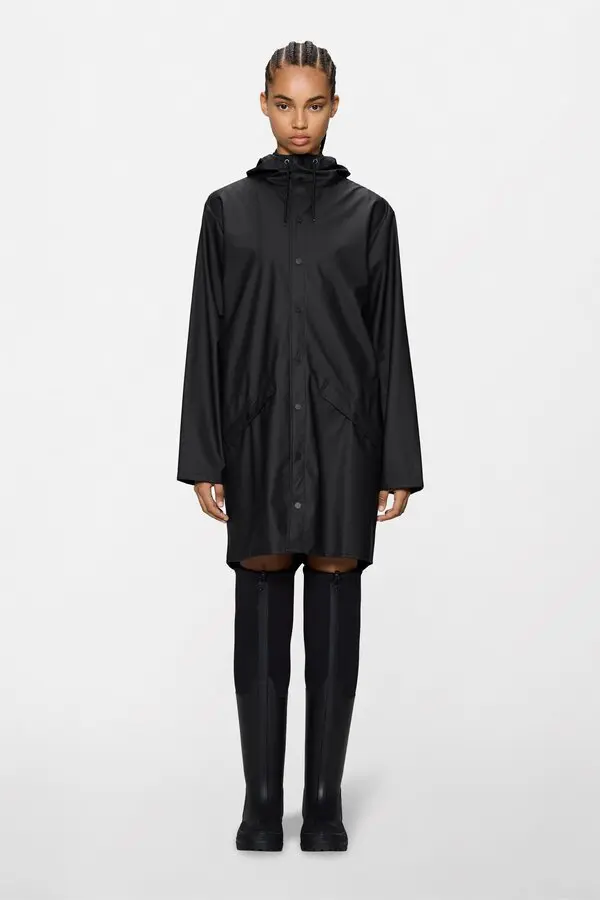 Rains Long Jacket Waterproof Rainwear - Black