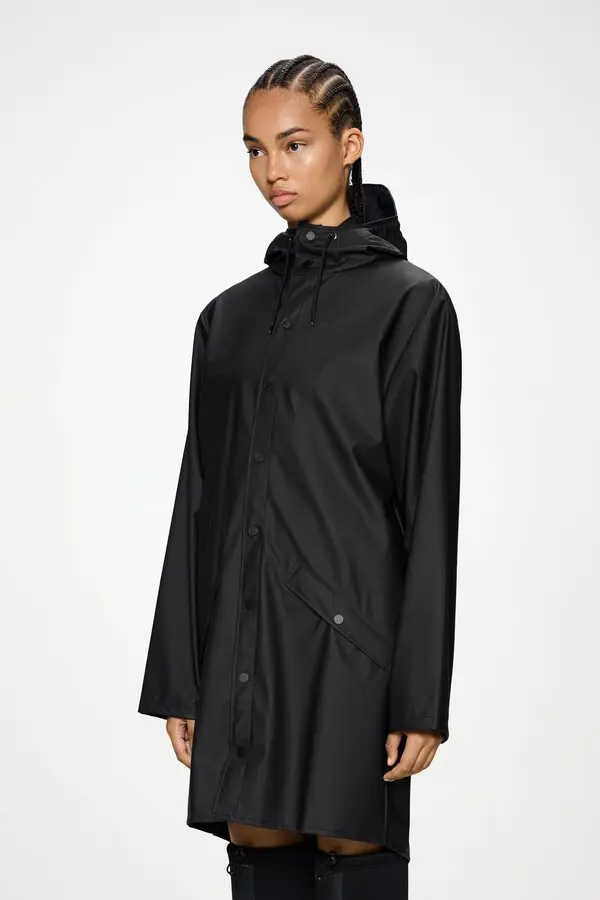 Rains Long Jacket Waterproof Rainwear - Black