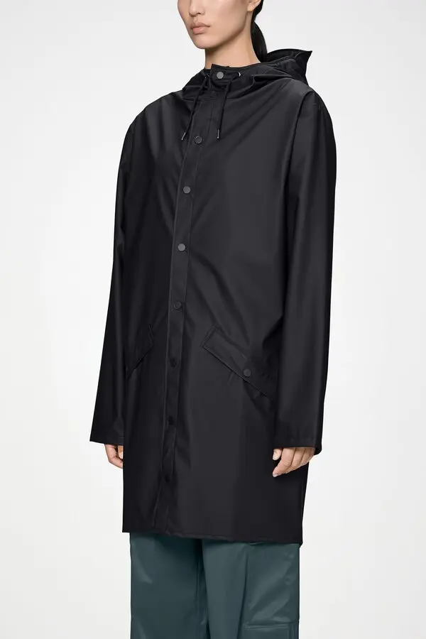 Rains Long Jacket Waterproof Rainwear - Black