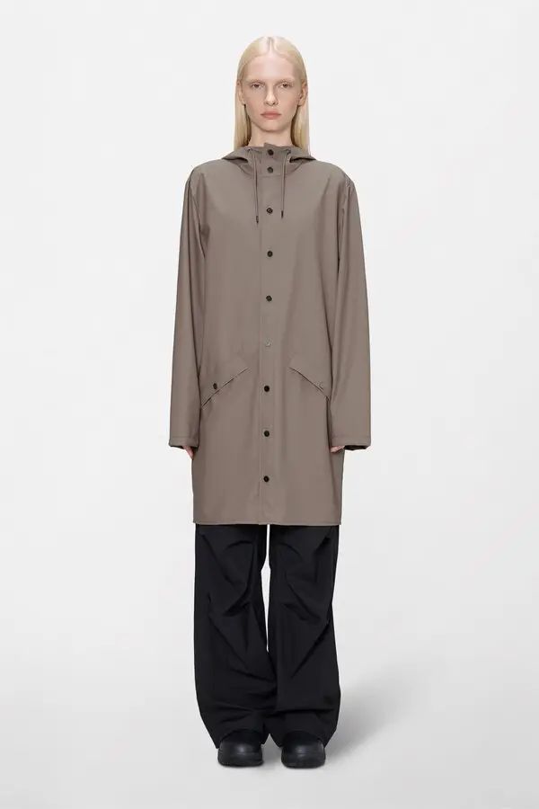 Rains Long Jacket Waterproof Rainwear - Cinder