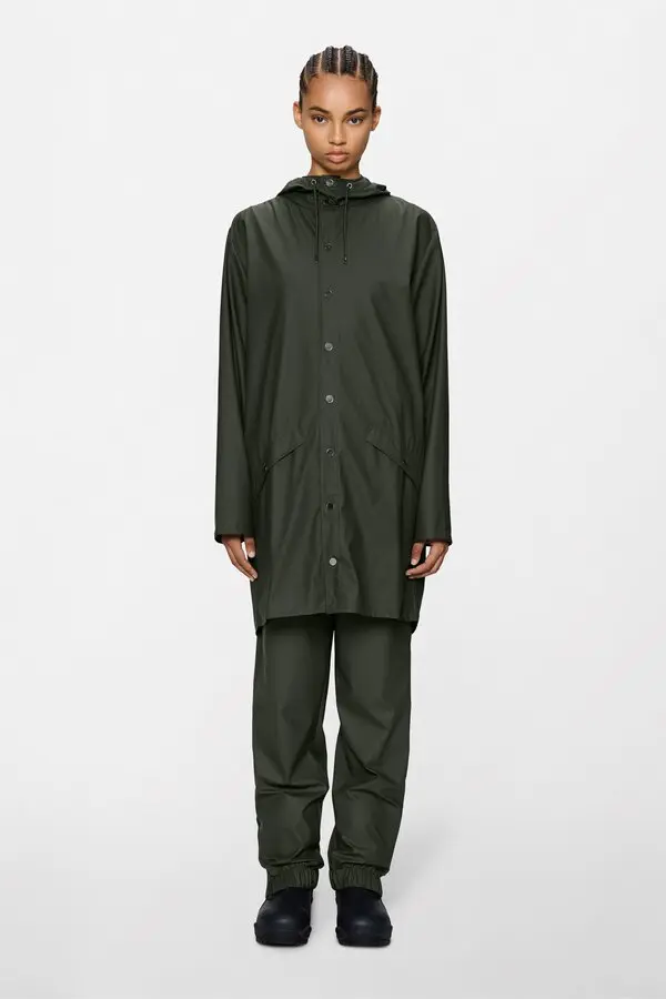 Rains Long Jacket Waterproof Rainwear - Green