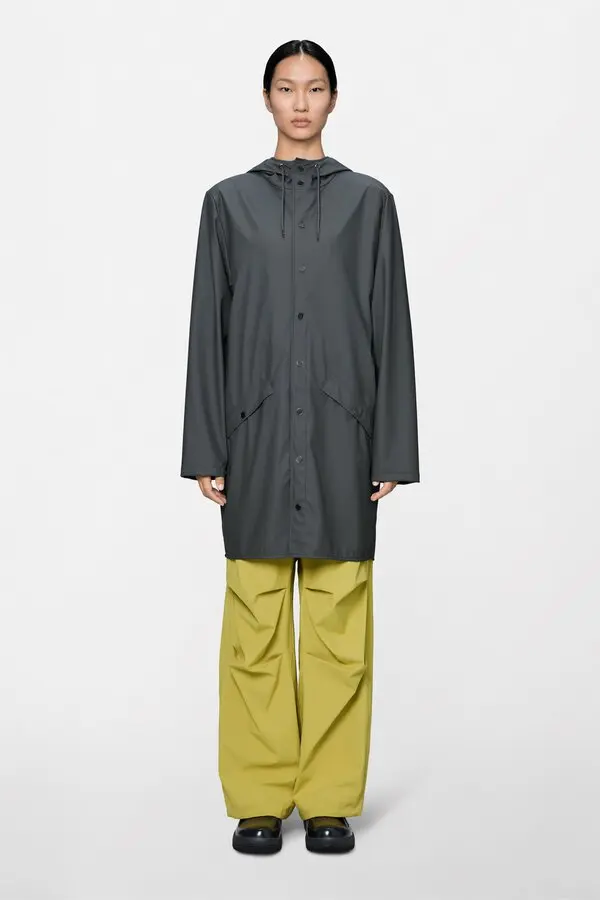 Rains Long Jacket Waterproof Rainwear - Grey