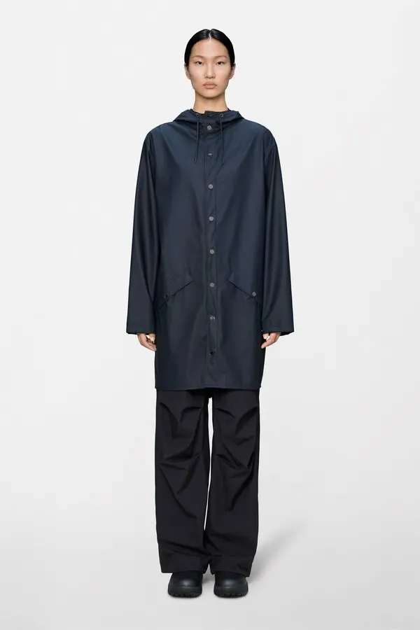 Rains Long Jacket Waterproof Rainwear - Navy