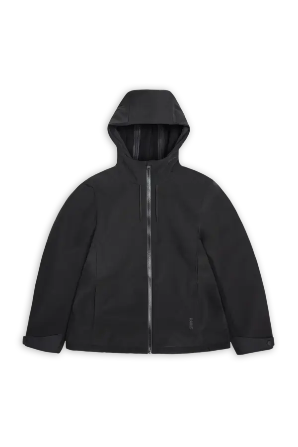 Rains Suva Softshell W Jacket Waterproof Zip-up With Drawstring Hem - Black