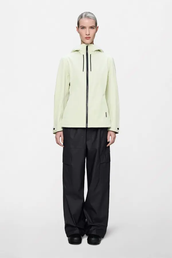 Rains Suva Softshell W Jacket Waterproof Zip-up With Drawstring Hem - Green