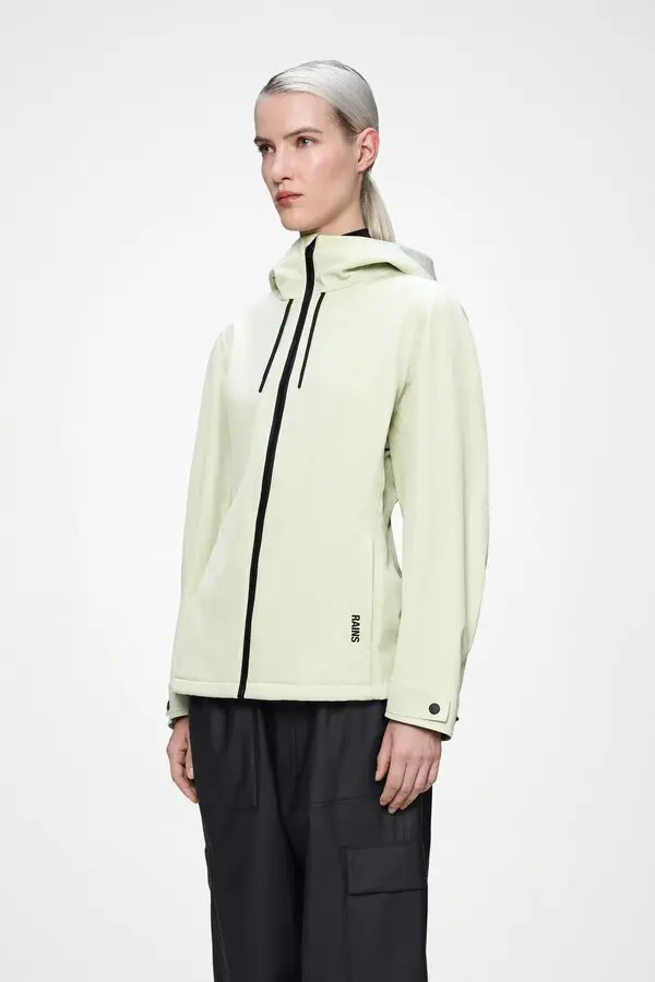 Rains Suva Softshell W Jacket Waterproof Zip-up With Drawstring Hem - Green