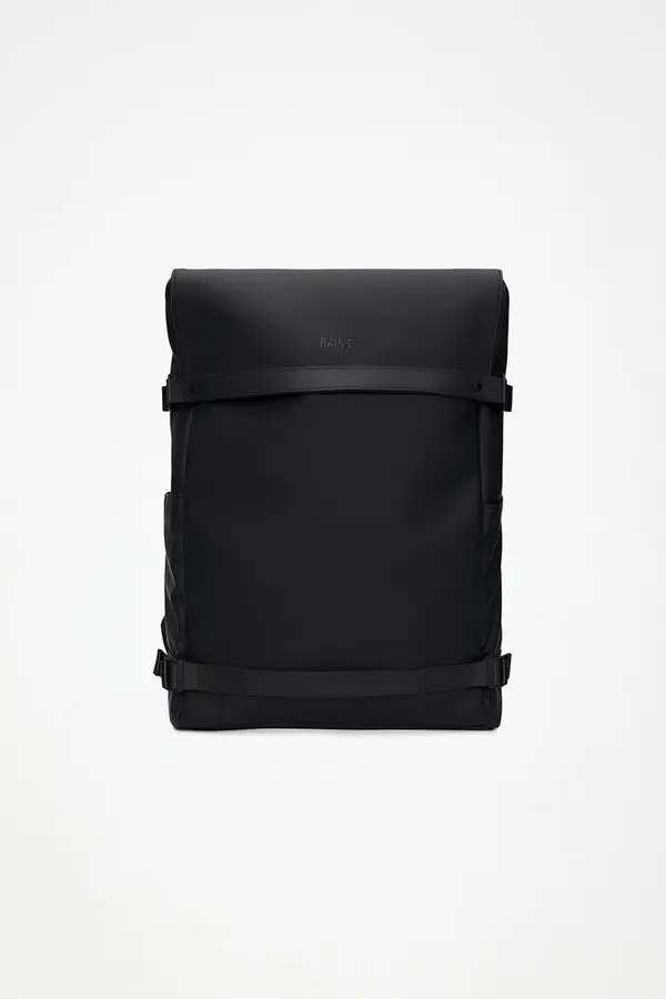 Rains Otg Backpack With Padded Laptop Sleeve And Detachable Pouch - Black