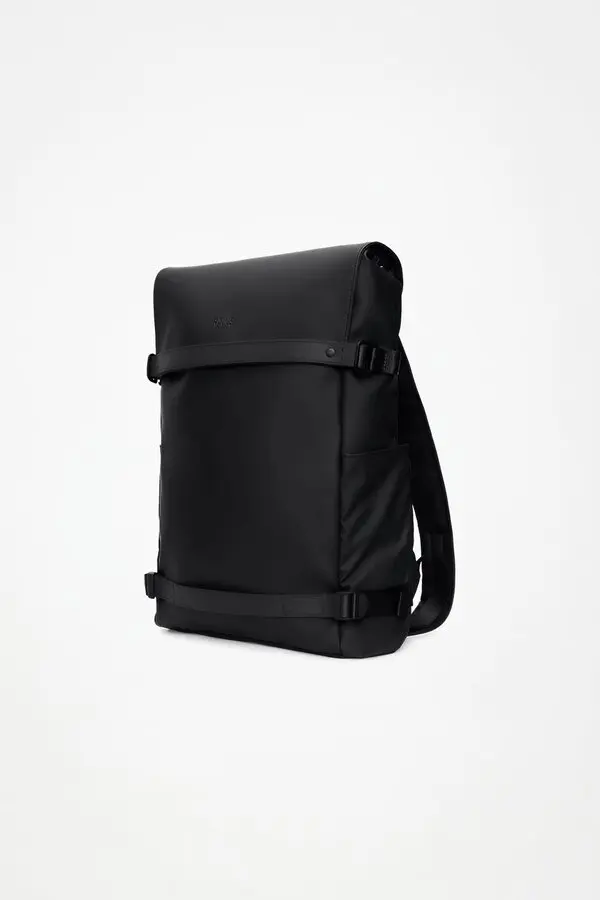 Rains Otg Backpack With Padded Laptop Sleeve And Detachable Pouch - Black