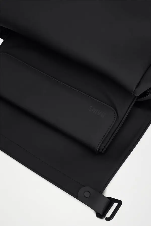 Rains Otg Backpack With Padded Laptop Sleeve And Detachable Pouch - Black