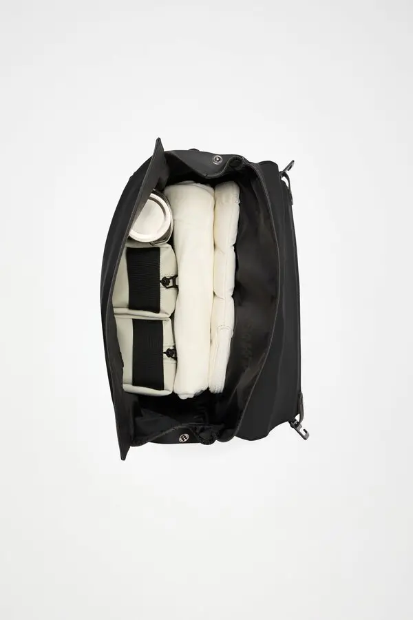 Rains Otg Backpack With Padded Laptop Sleeve And Detachable Pouch - Black